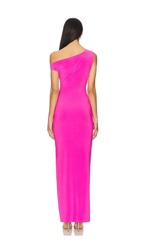 Norma Kamali Drop Shoulder Fitted Gown - Pink