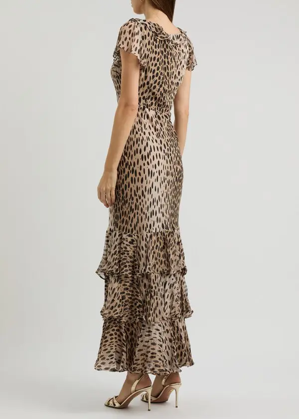 Rixo Amelle Printed Silk-chiffon Maxi Dress