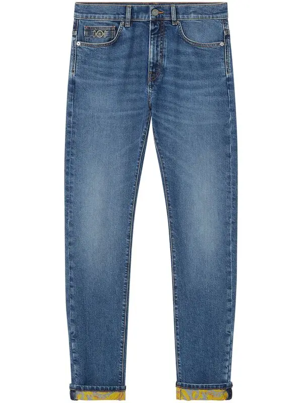 Versace Barocco Slim-fit Jeans - Blue