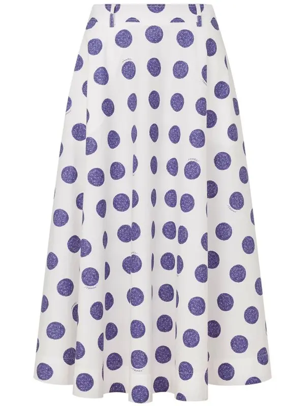 Moschino Polka-dot Midi Skirt - White