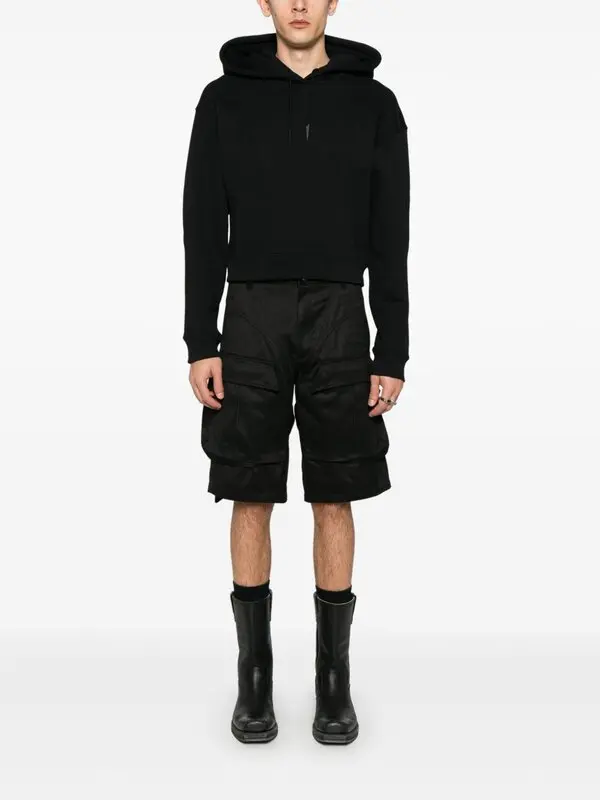 MUGLER Spiral Cropped Hoodie