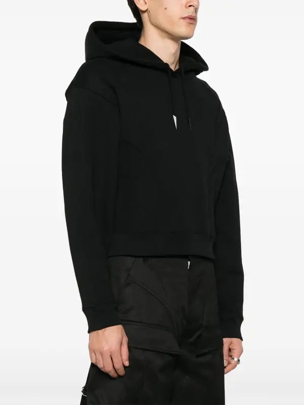 MUGLER Spiral Cropped Hoodie