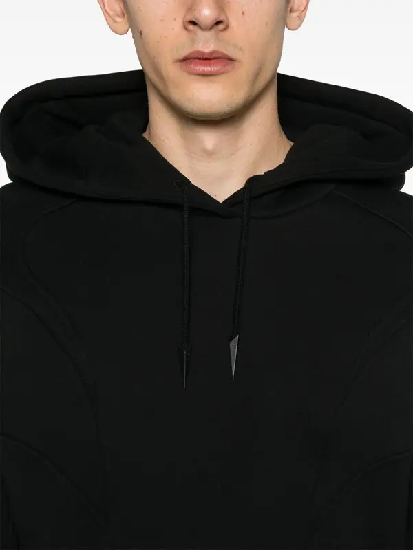 MUGLER Spiral Cropped Hoodie