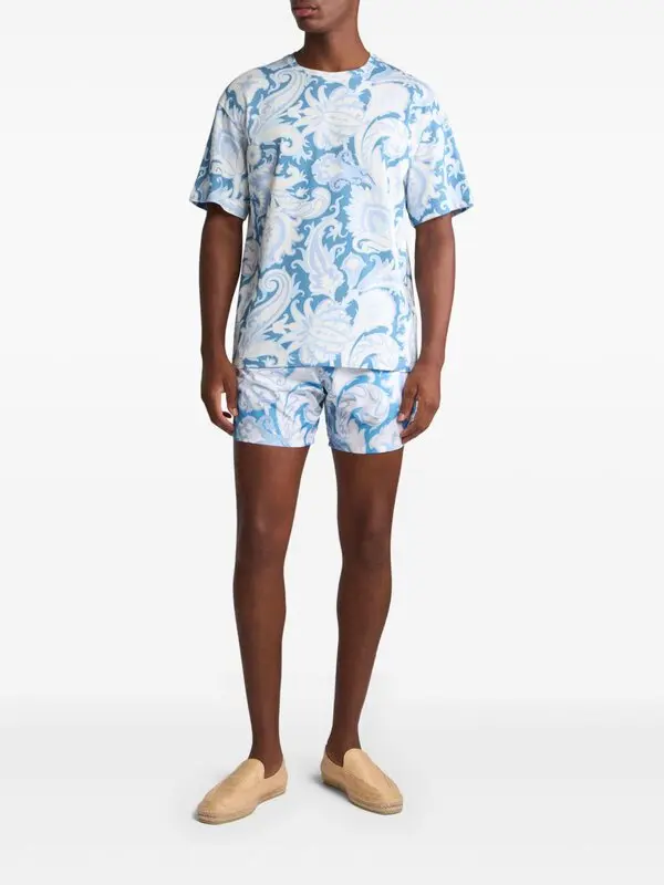 Etro Floral-print T-shirt - Blue