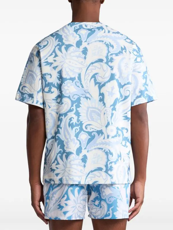 Etro Floral-print T-shirt - Blue
