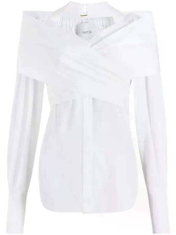 Patou Wrap Poplin Blouse - White
