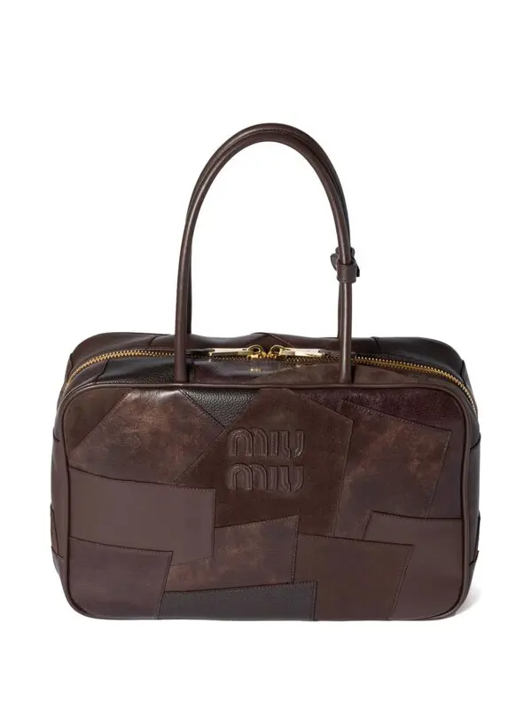 Miu Miu Leather Patchwork Bag - Brown