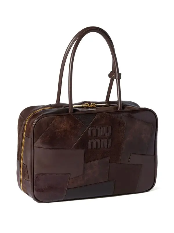 Miu Miu Leather Patchwork Bag - Brown