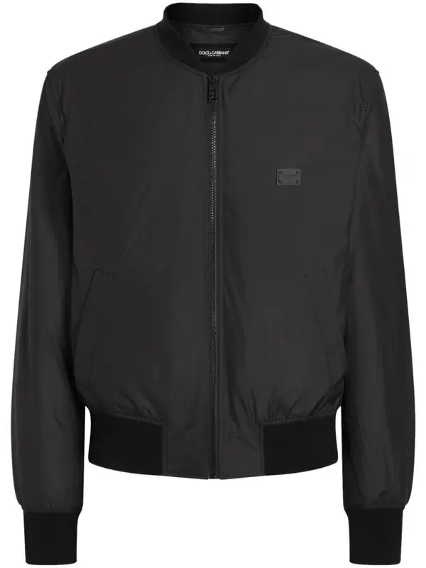 Dolce & Gabbana Logo-plaque Bomber Jacket - Black