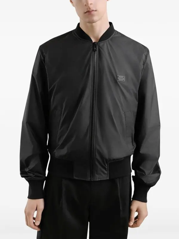 Dolce & Gabbana Logo-plaque Bomber Jacket - Black