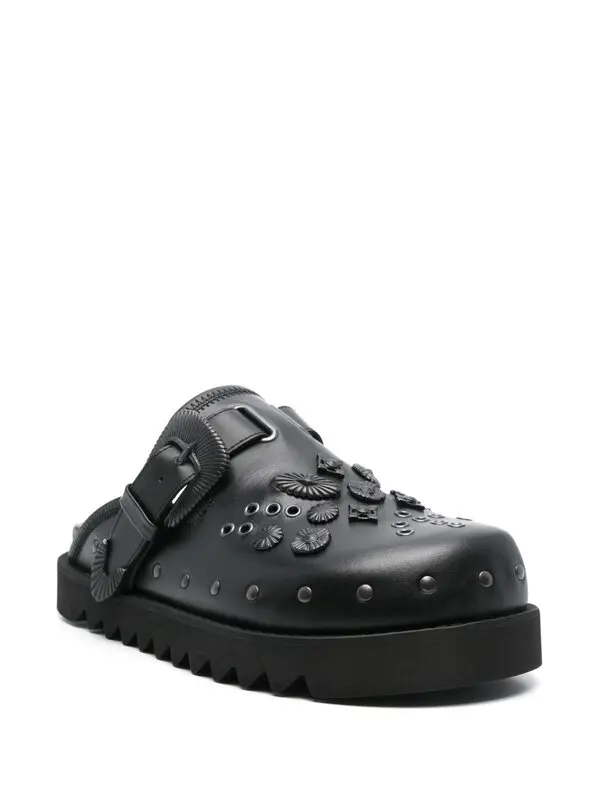 TOGA VIRILIS Studded Slippers - Black