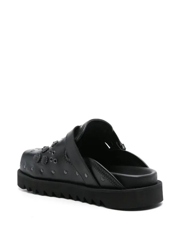 TOGA VIRILIS Studded Slippers - Black