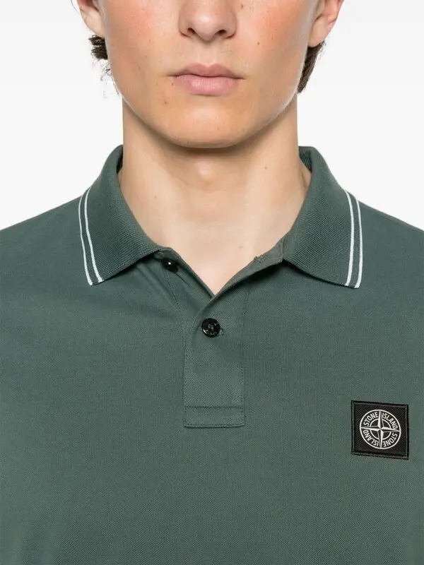 Stone Island Piqué-weave Polo Shirt