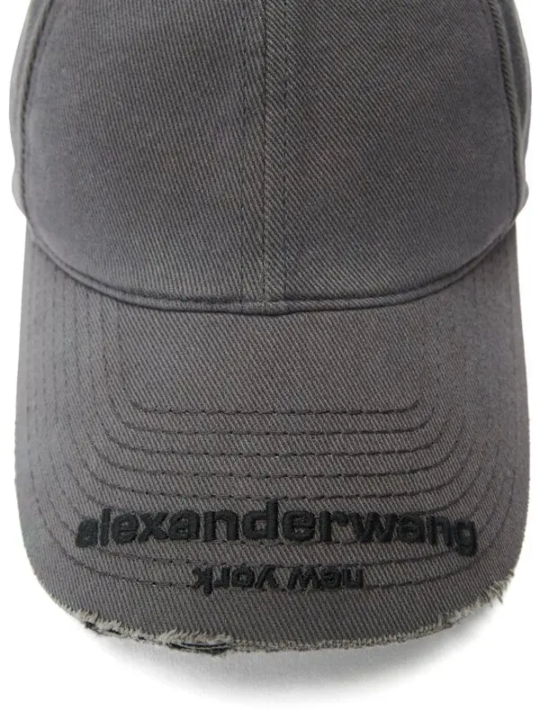 Alexander Wang Distressed Logo Baseball Cap - Grey