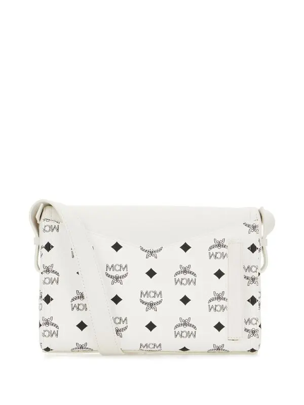 Mcm Printed Shoulder Bag - White | Editorialist