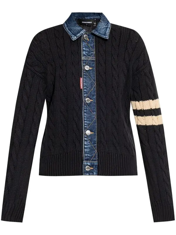 Dsquared2 Cable-Knit Cardigan - Blue | Editorialist