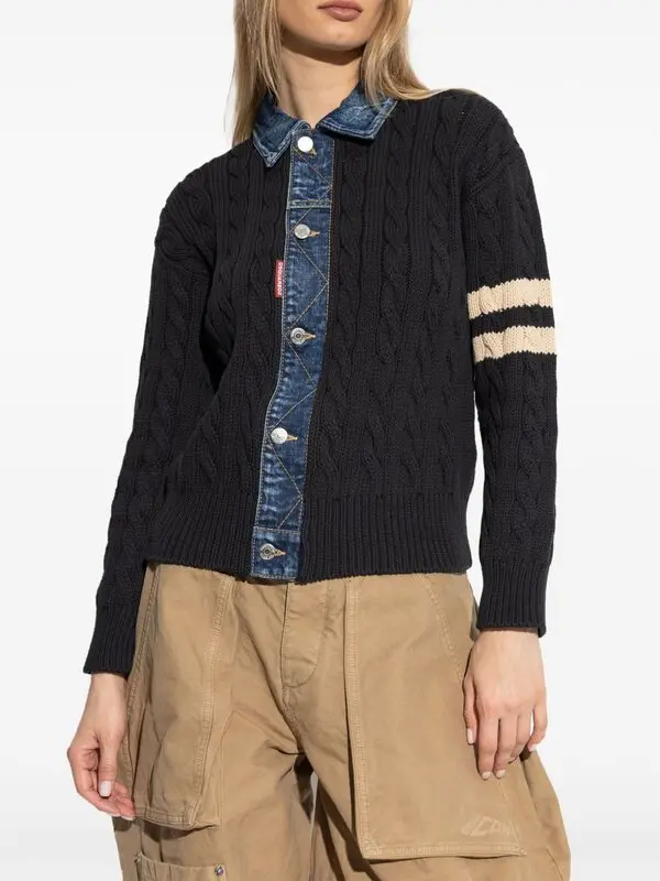 Dsquared2 Cable-Knit Cardigan - Blue | Editorialist