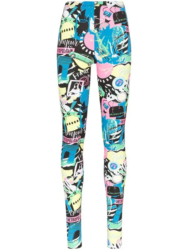 Balenciaga Paris Night Printed Leggings