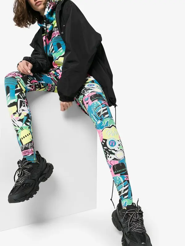 Balenciaga Paris Night Printed Leggings