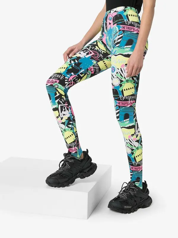 Balenciaga Paris Night Printed Leggings