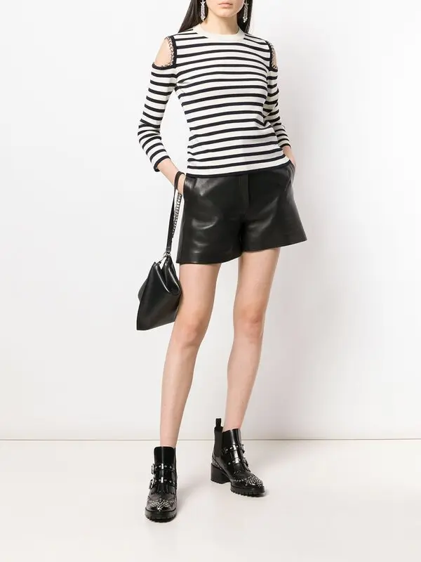 Alexander McQueen Chain-embellished Striped Jumper