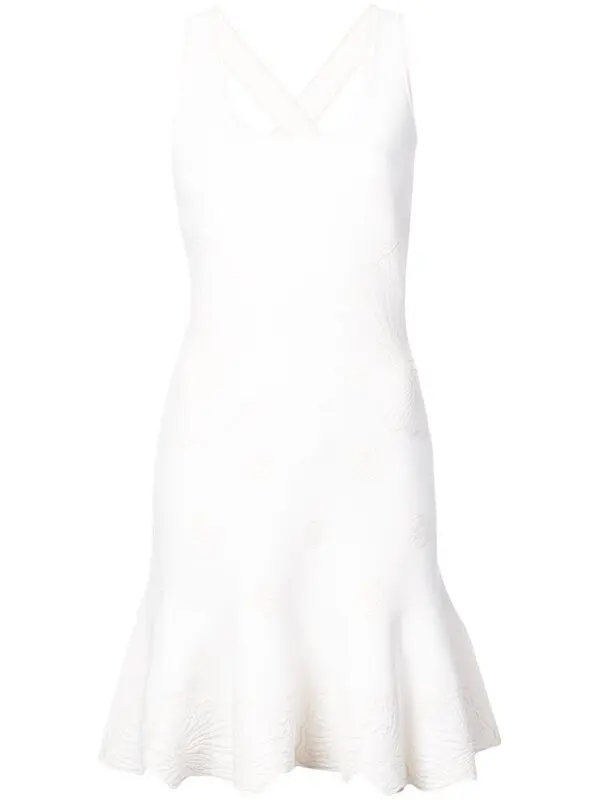 Alexander McQueen Ivory Shell-embroidered Mini Dress