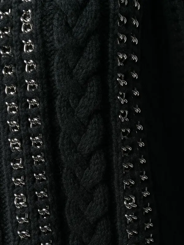 Alexander McQueen Chain Detail Cold Shoulder Sweater