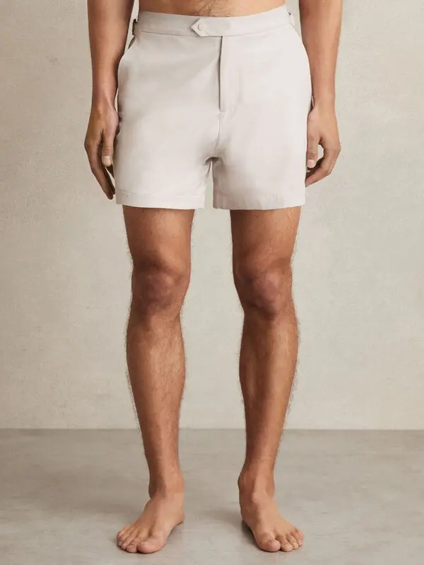REISS Sun Side-adjuster Swim Shorts - Off White