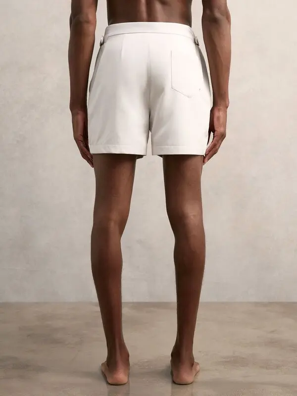 REISS Sun Side-adjuster Swim Shorts - Off White