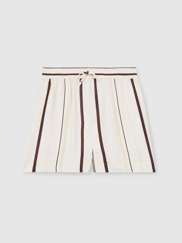 REISS Carlotta Stripe-print Drawstring Shorts