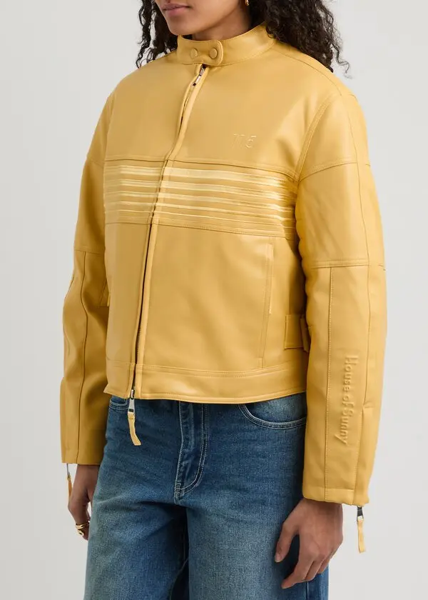 House Of Sunny The Racer Faux Leather Jacket - Yellow | Editorialist