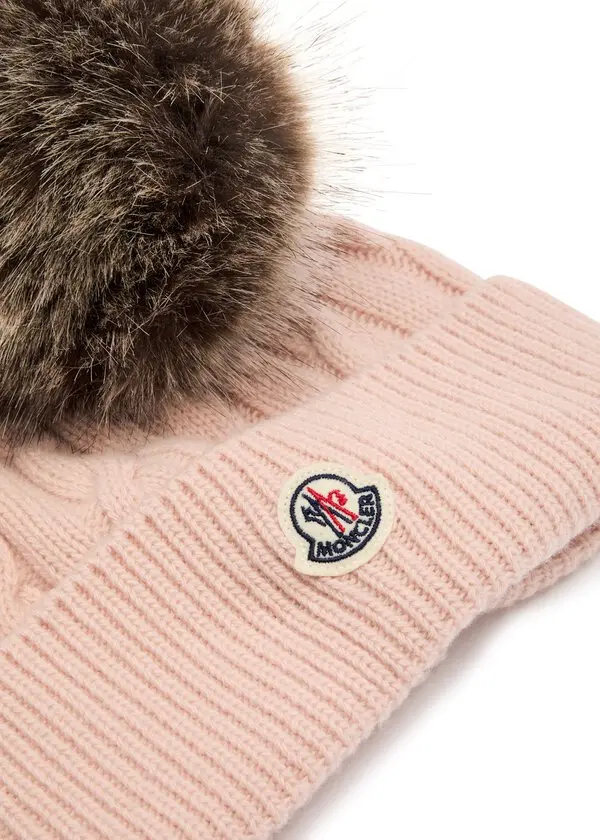 Moncler Pompom Cable-knit Beanie