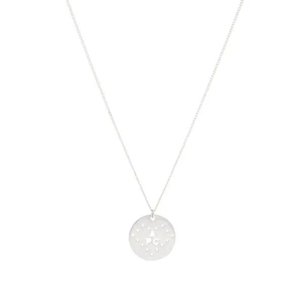 A.p.c. Eloi Perforated Logo Necklace - Silver