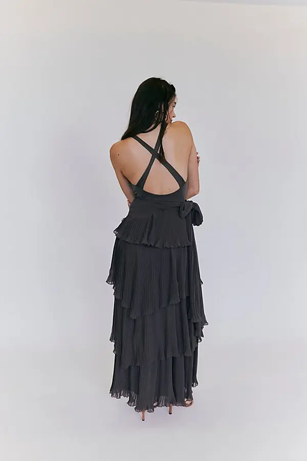 knee length dresses for ladies Sola Maxi Dress Ivory/Green / S/M main image 1