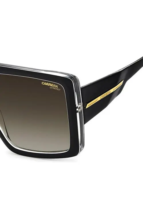 Carrera Eyewear 60mm Square Sunglasses - Black Crystal/ Brown