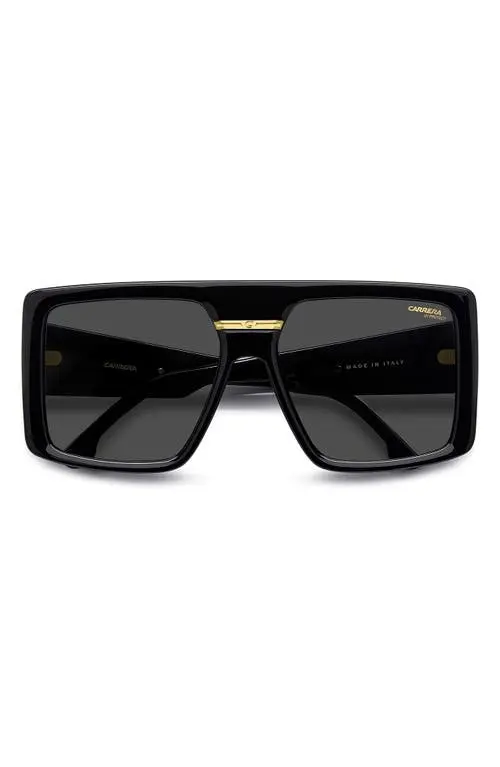 Carrera Eyewear 60mm Square Sunglasses - Black Gold/ Grey