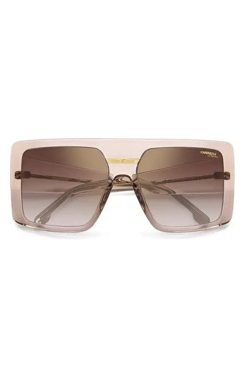 Carrera Eyewear 60mm Square Sunglasses - Nude Gold/ Brown