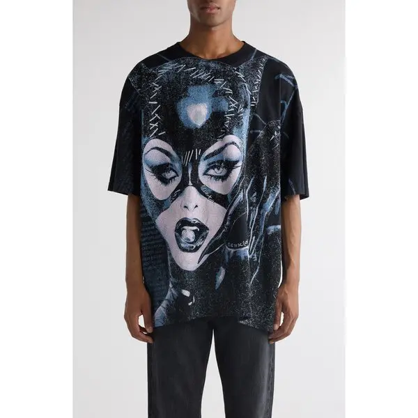 専用新品Acne Studios × DC Comics シャツ　リネン100% Acne Studios Dc Comics™ Catwoman Oversize Graphic T-Shirt In Black