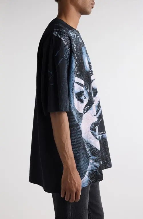 Acne Studios Dc Comics™ Catwoman Oversize Graphic T-Shirt In Black
