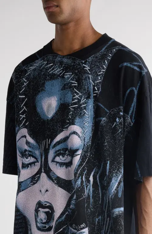 専用新品Acne Studios × DC Comics シャツ　リネン100% Acne Studios Dc Comics™ Catwoman Oversize Graphic T-Shirt In Black