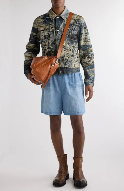 Acne Studios Trompe L'oeil Print Denim Trucker Jacket
