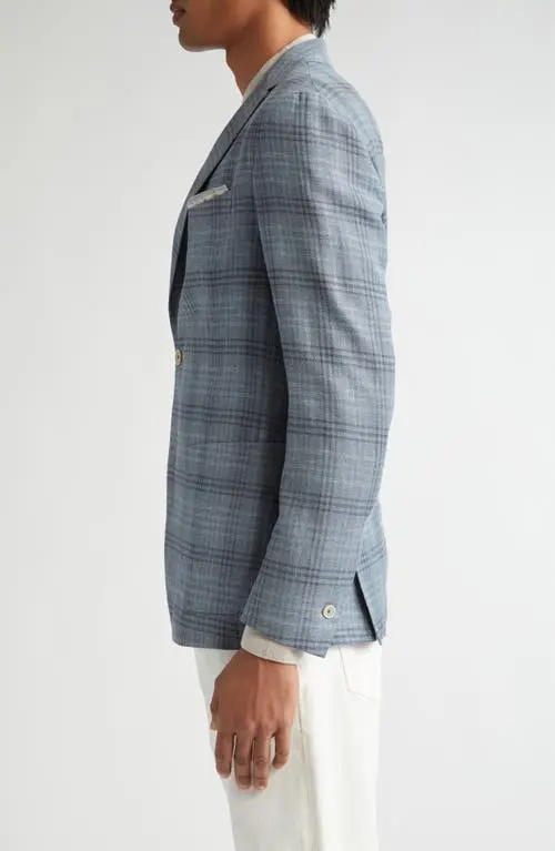 Eleventy Plaid Linen & Wool Blend Sport Coat