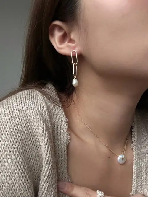 SEREE Carla Pearl Drop Earrings