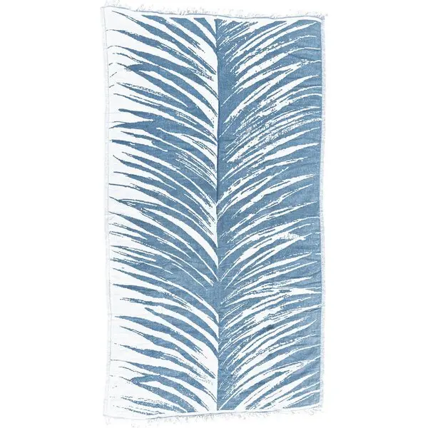 Anaya Tropical Turkish Cotton Beach Towel - Peacock Blue