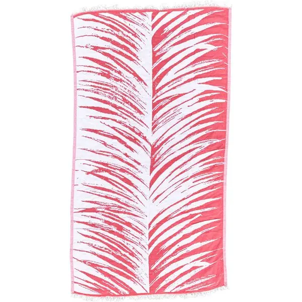 Anaya Tropical Turkish Cotton Beach Towel - Red