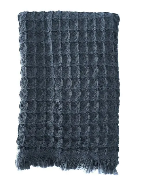 Anaya Turkish Cotton Waffle Hand Towelset Of 2 - Dark Navy