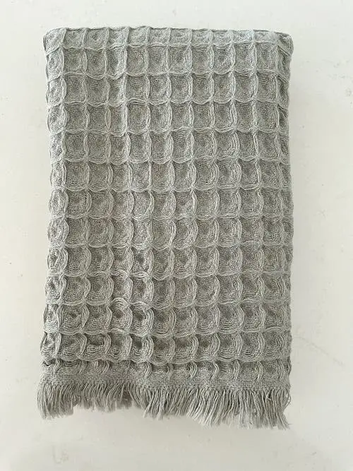 Anaya Turkish Cotton Waffle Hand Towelset Of 2 - Olive Grey