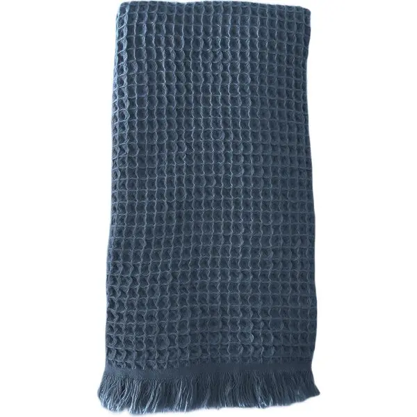 Anaya Turkish Cotton Waffle Bath Towels - Dark Navy