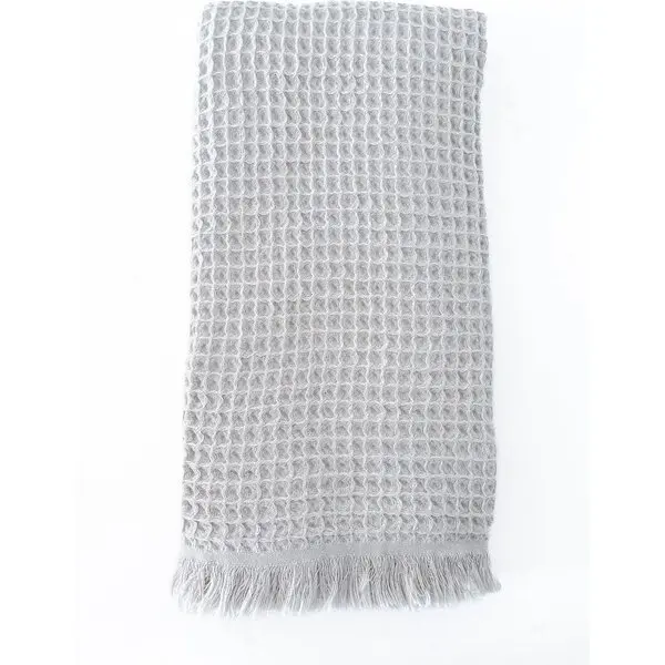 Anaya Turkish Cotton Waffle Bath Towels - Soft Grey