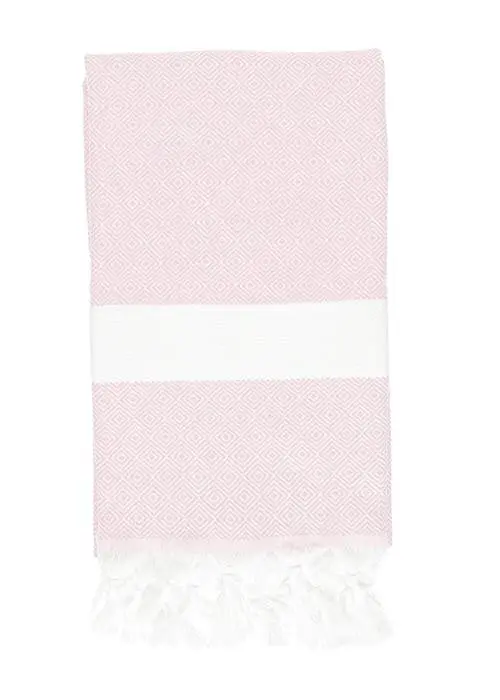 Anaya Charleston Stripe Turkish Cotton Beach Towel - Light Pink